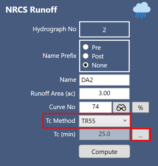 Tc by TR-55 – Learn Hydrology Studio